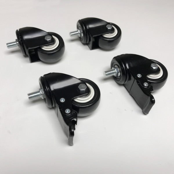 2-Inch Heavy Duty Rubber Caster Wheel with Swiveling Threaded Stem (Pa