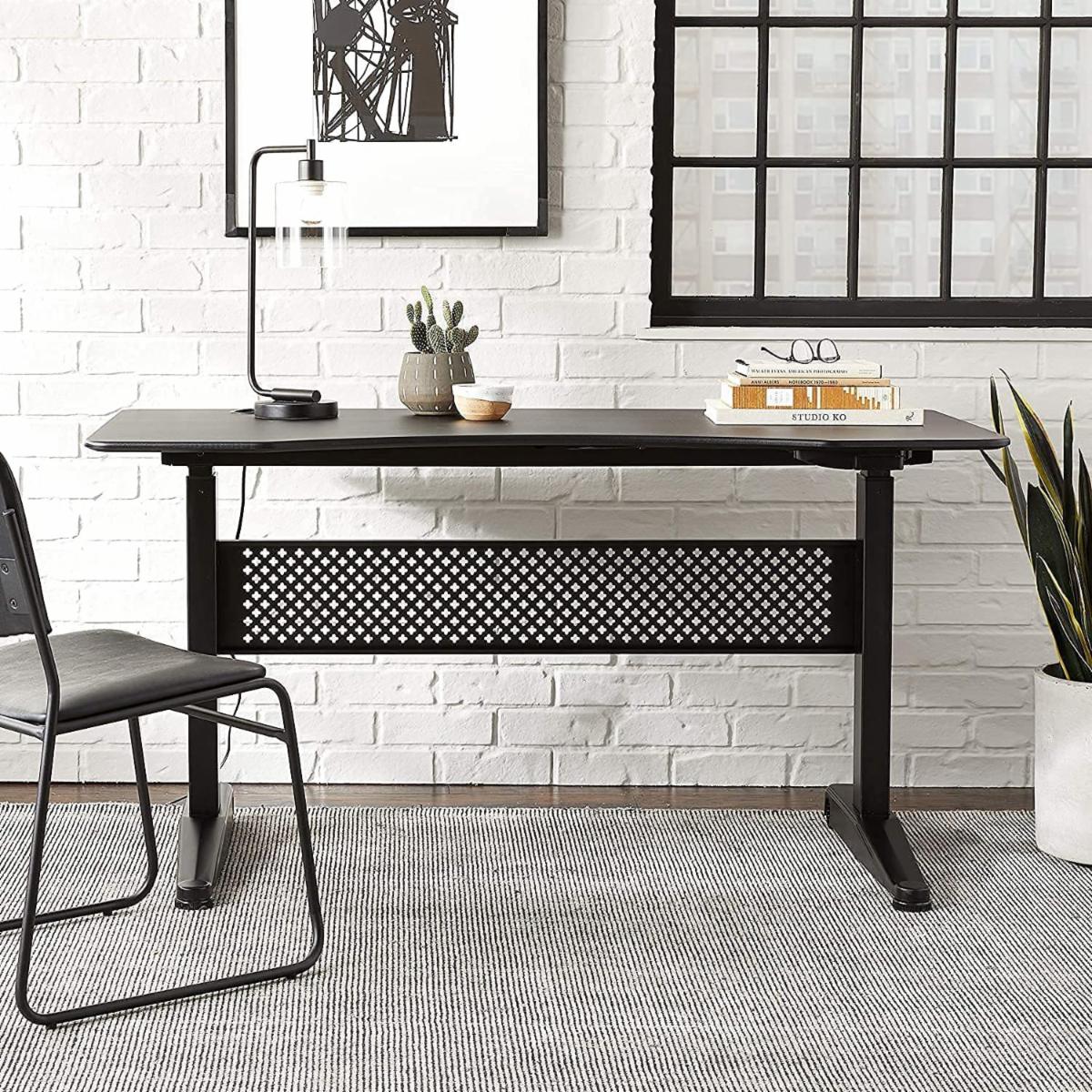 Pneumatic 55 x 27" Stand Desk with Rectangular Top