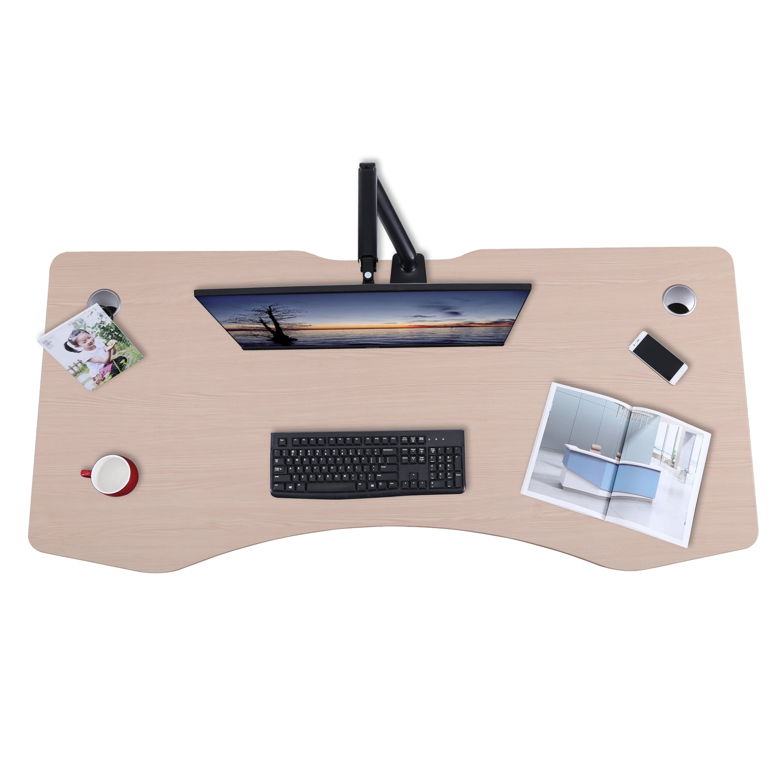 Elite Pro Series 71" x 33" Standing Desk with Black Frame